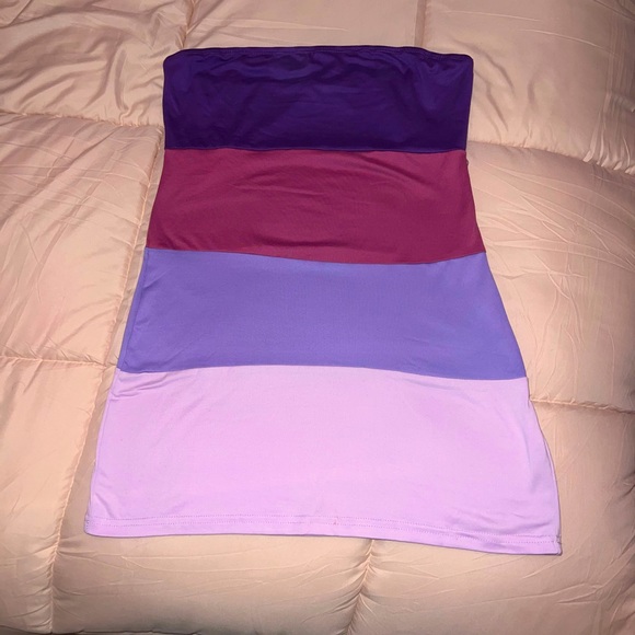SHEIN | Dresses | Tripurple Strapless Dress | Poshmark